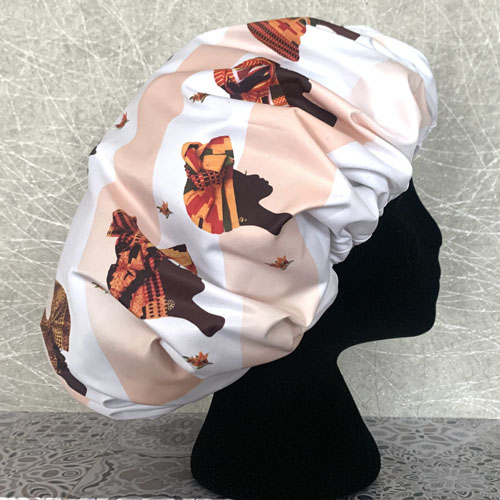 Orange headwrap shower cap - fits all hair sizes - COLOURSHOT